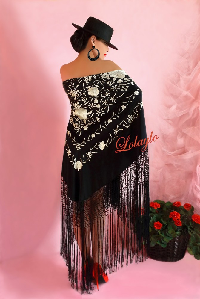 MANTONES DE MANILA GRANDES SEDA NATURAL – LOLAYLO. TRAJES DE FLAMENCA Y ...
